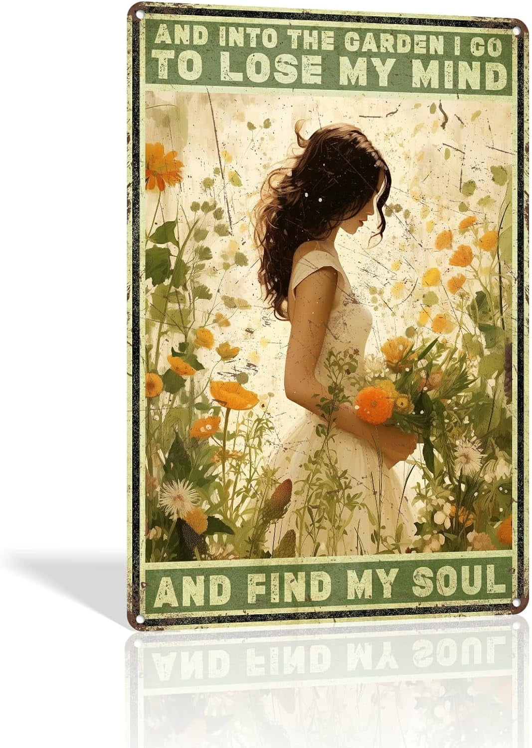 AEFER Aluminum Sign Metal Tin Sign Vintage into the Garden I go to lose ...