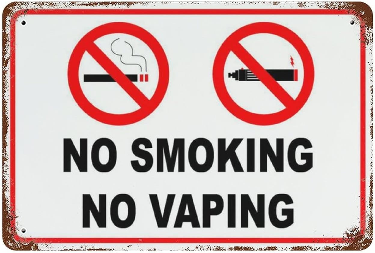 AEFER Aluminum Signs No Smoking No Vaping Metal Tin Sign Vintage Poster ...