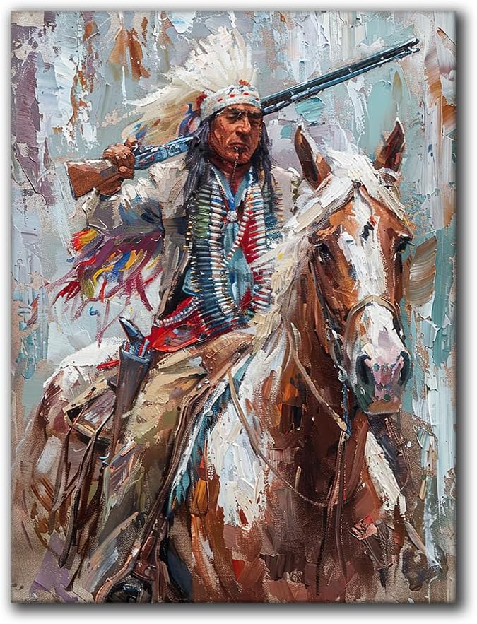 AEFER American Indian Wall Art, Native American Decor, Graffiti Indian ...