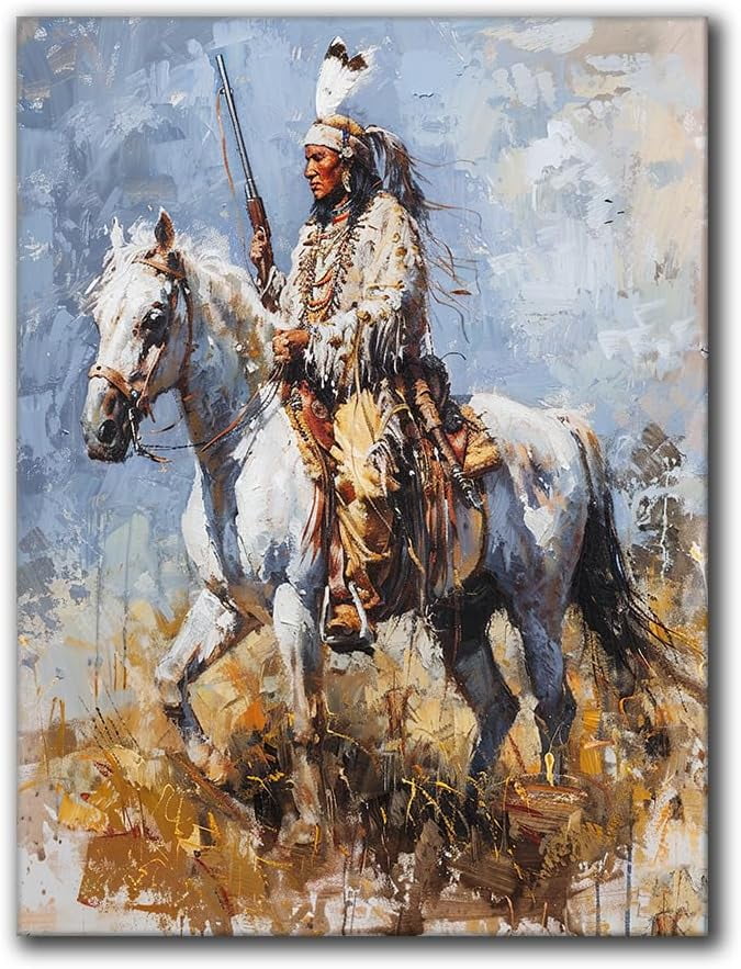 AEFER American Indian Wall Art, Native American Decor, Graffiti Indian ...