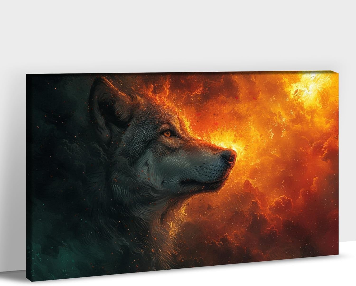AEFER Animal Wolf Art Poster, Wolf Head Face Portrait Canvas Wall Art ...