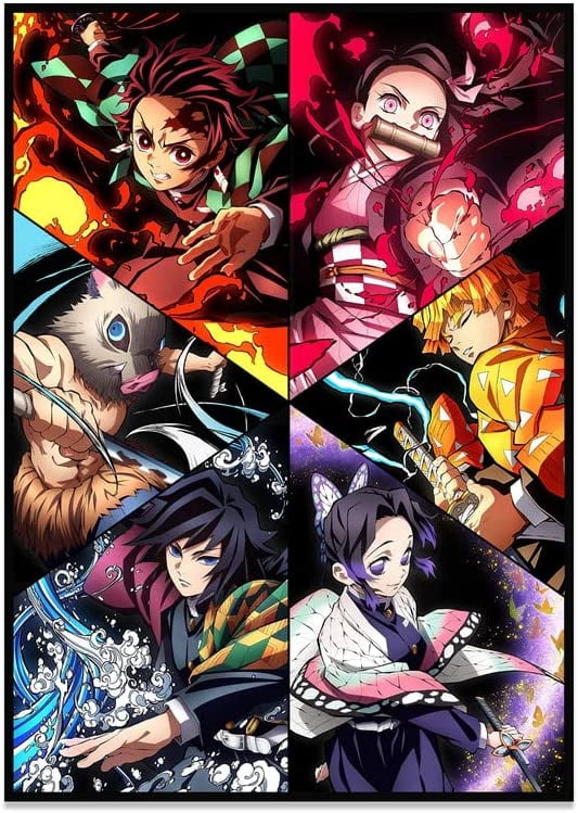 AEFER Anime Poster Kimetsu no Yaiba Canvas Wall Art Print Painting ...
