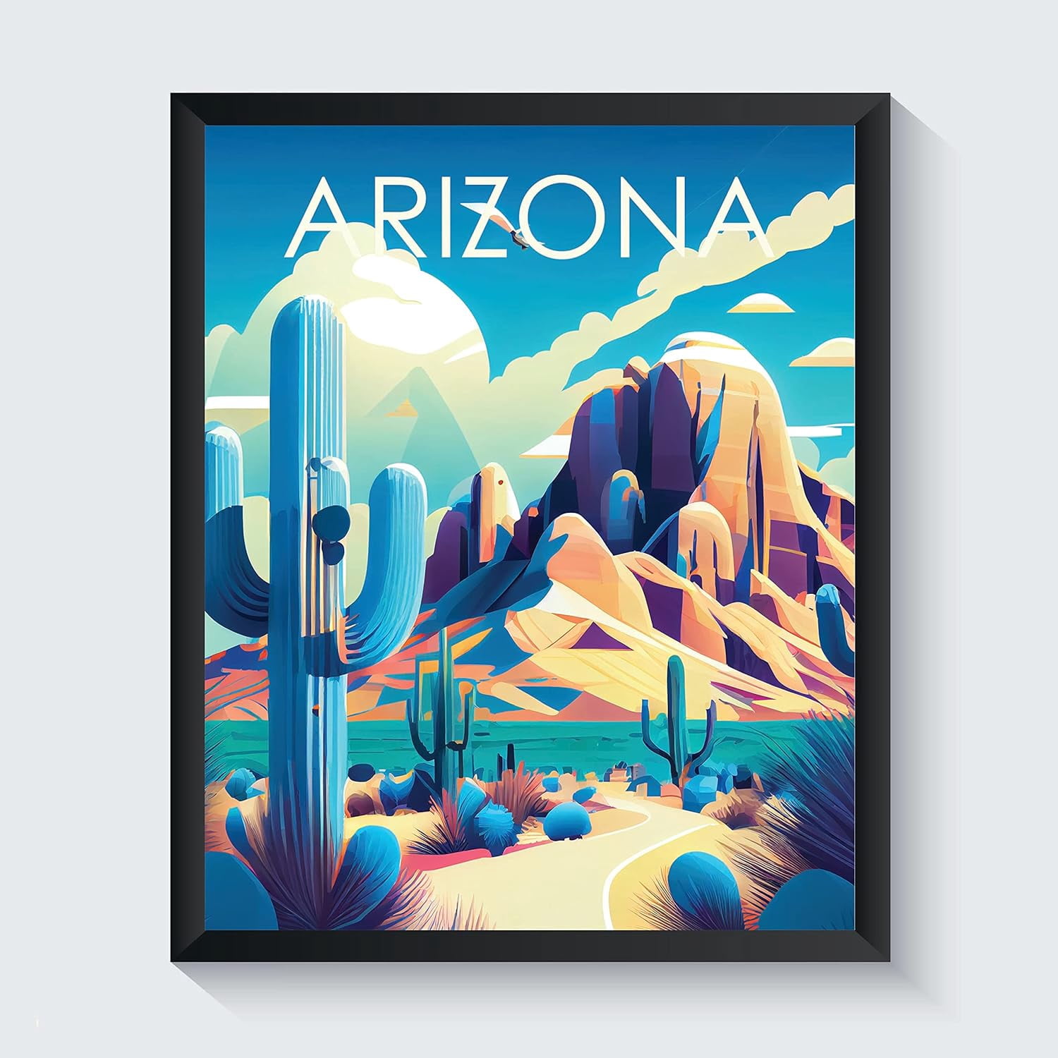 AEFER Arizona Art Print, Arizona Poster Wall art Decor, Arizona State ...