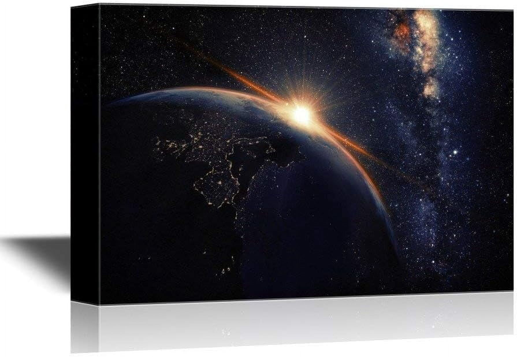 AEFER Astronomy Canvas Wall Art - Cinematic and Very Realistic Sunrise ...