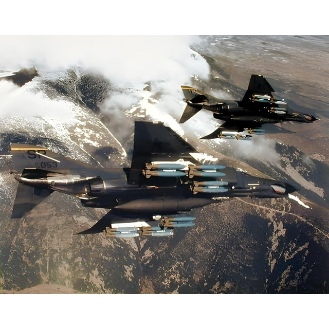 AEFER Aviation F-4E Phantom With Missiles Jet Wall Decor Art Print ...