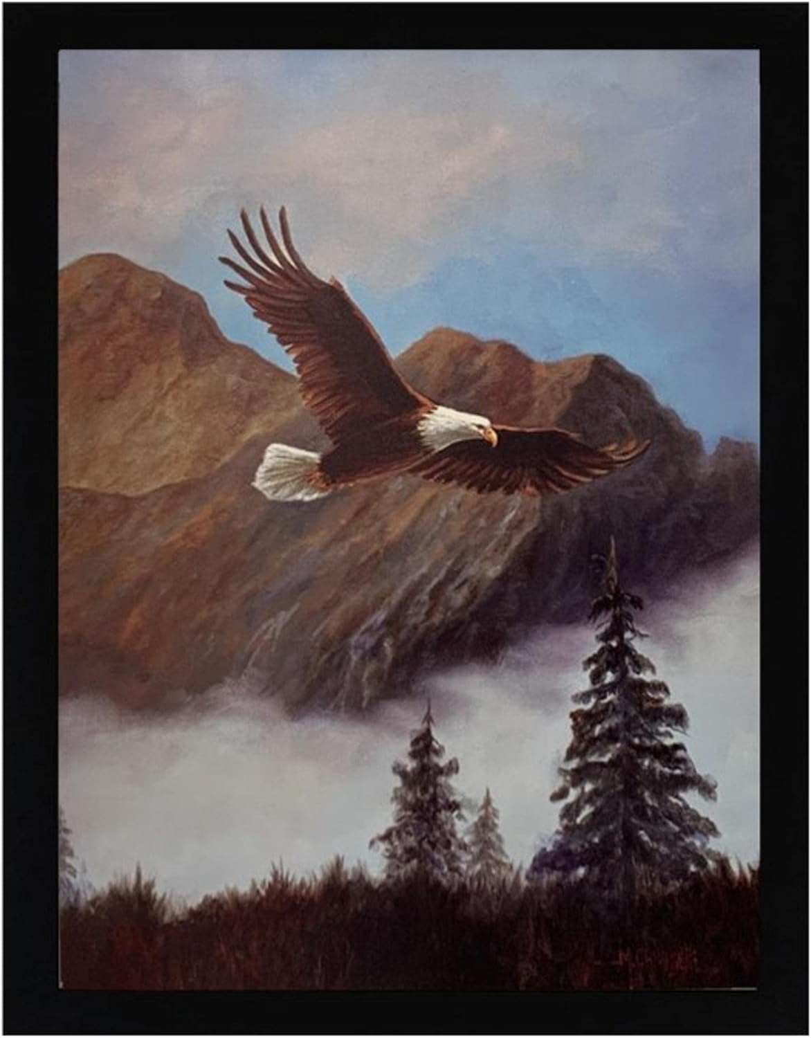 AEFER Bald Eagle Mountain Flying Wall Art Decor Poster|Cool Nature ...