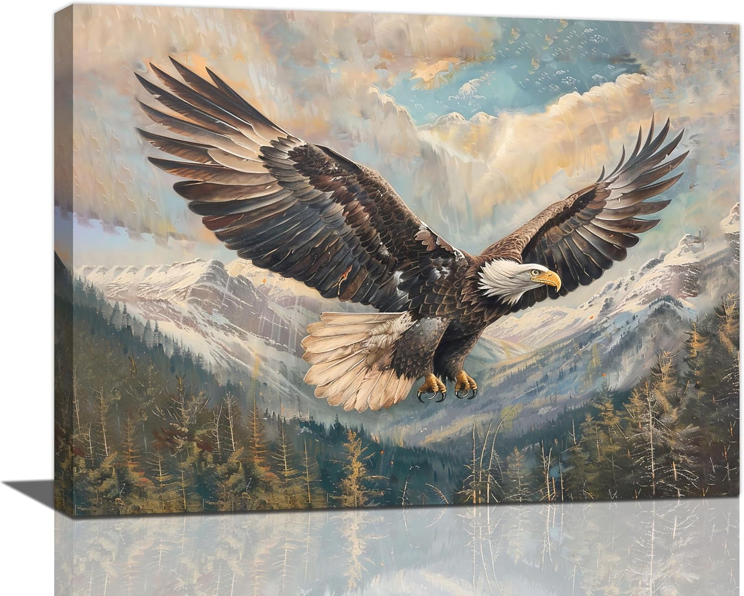 AEFER Bald Eagle Wall Art American Flying Eagle Pictures Wall Decor ...
