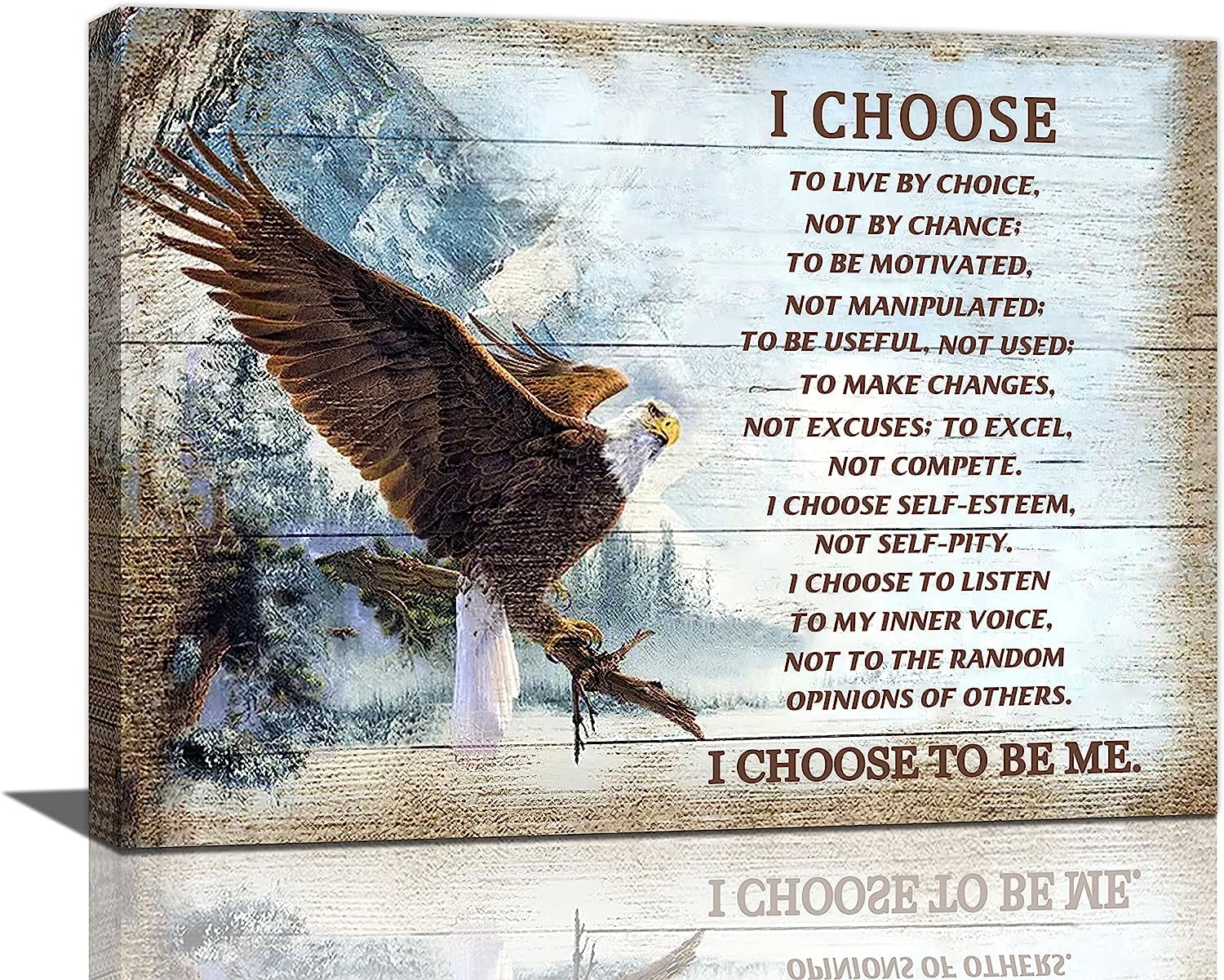 AEFER Bald Eagle Wall Art I Choose Inspirational Motivational Wall ...