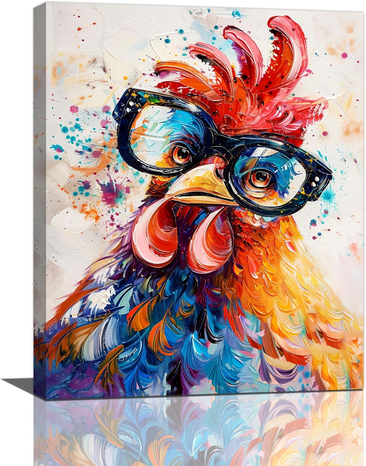 AEFER Banksy Chicken Wall Art Rooster Pictures Funny Chicken Canvas ...