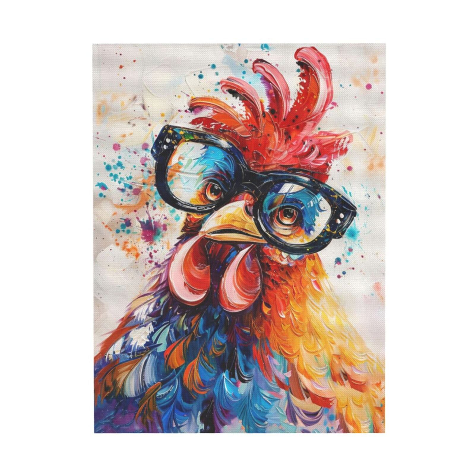 AEFER Banksy Chicken Wall Art Rooster Pictures Funny Chicken Canvas ...