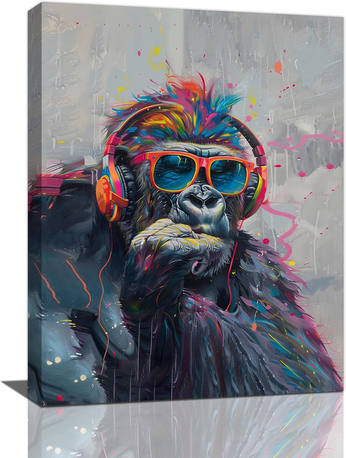 AEFER Banksy Monkey Wall Art Funny Gorilla Pictures Monkey Canvas Wall ...