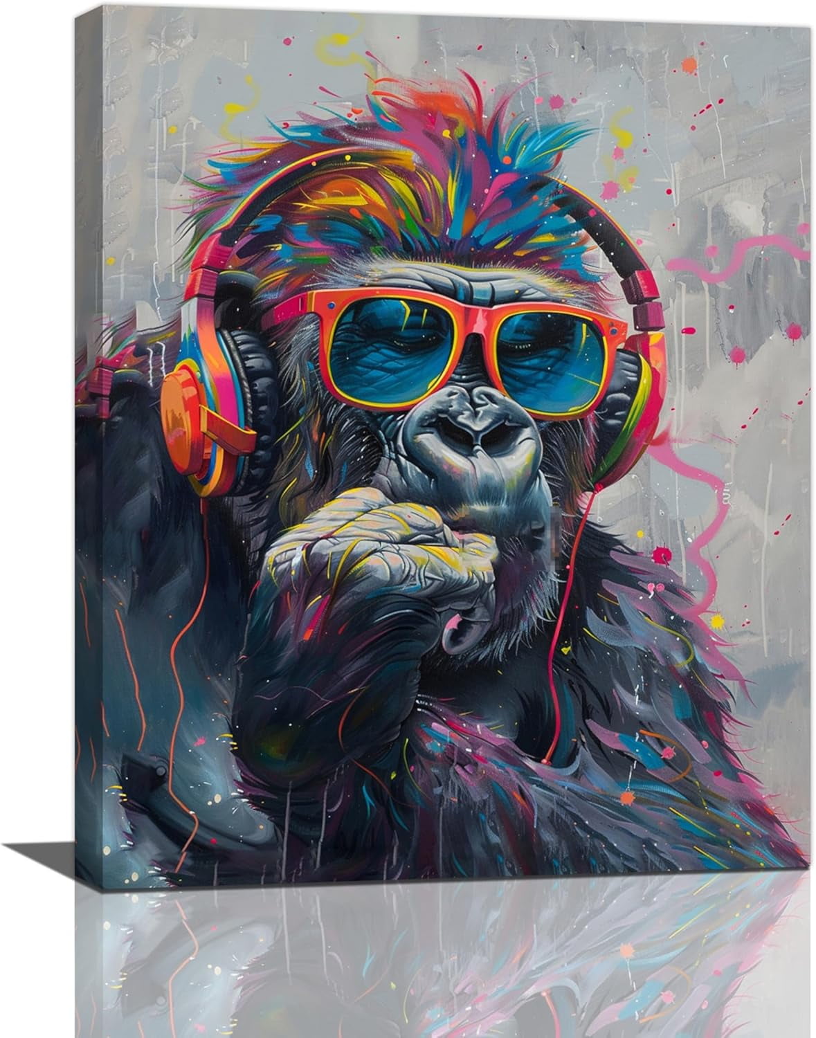 AEFER Banksy Monkey Wall Art Funny Gorilla Pictures Monkey Canvas Wall ...