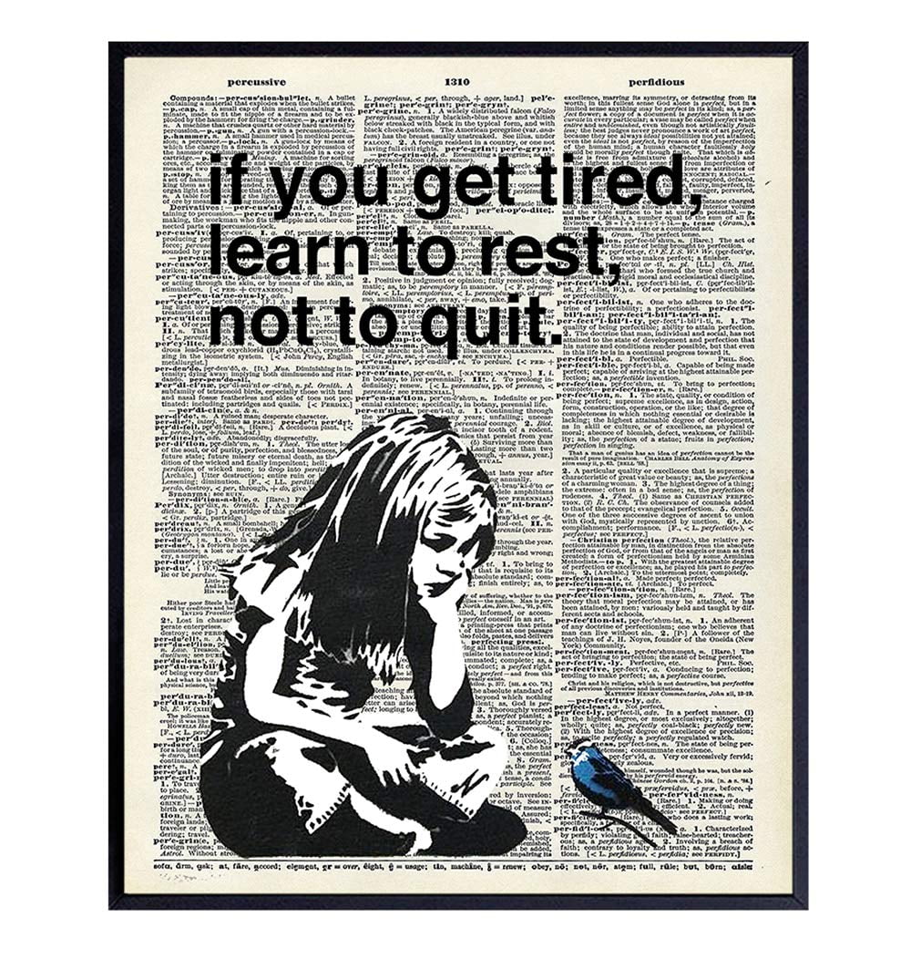 AEFER Banksy Rest Don't Quit Dictionary Wall Art Print-Makes a Great ...