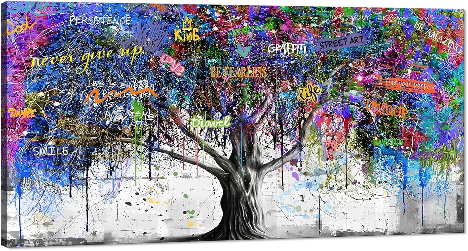 AEFER Banksy Wall Art Modern Classic Inspirational Graffiti Abstract ...