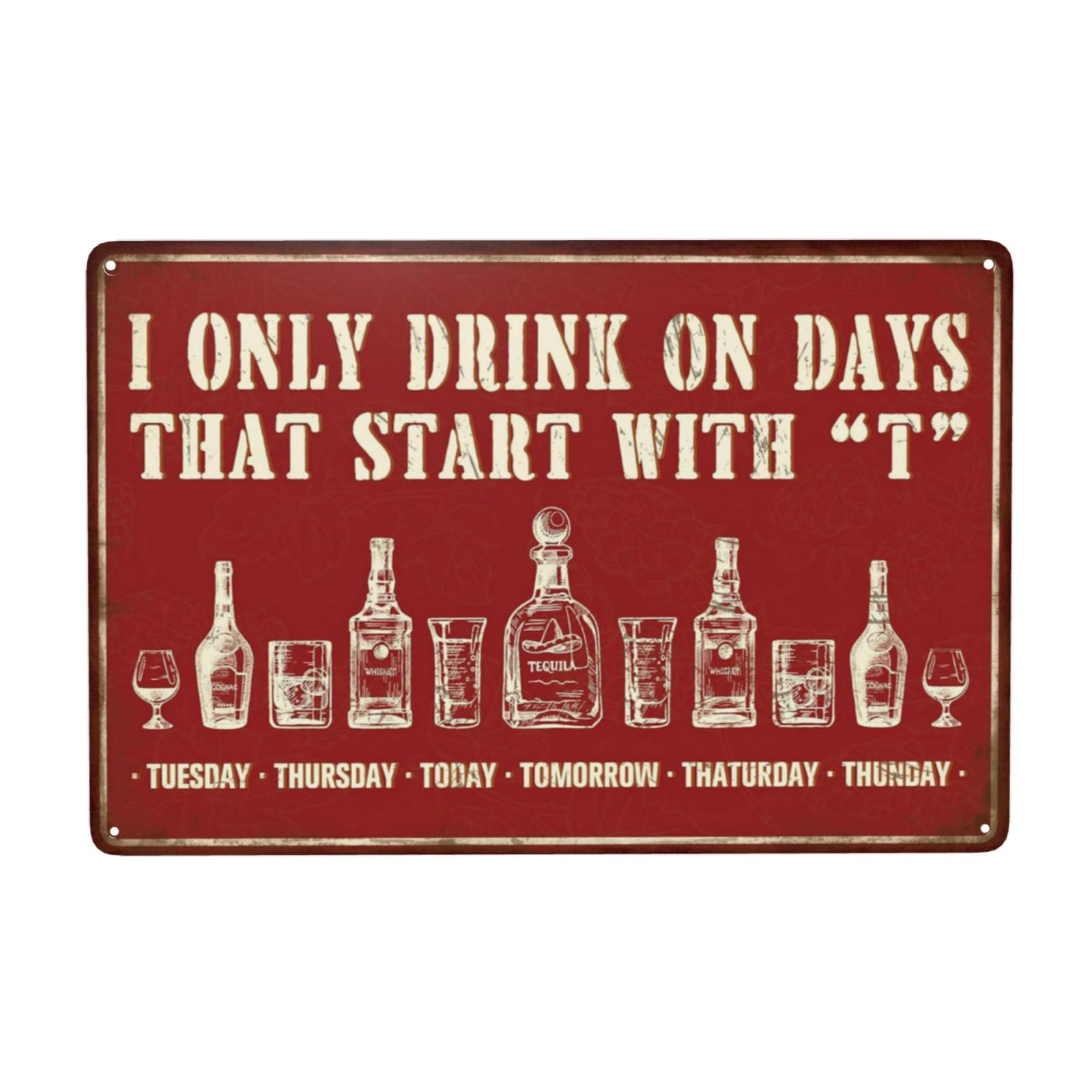 AEFER Bar Signs for Home Bar Wall, Drink Vintage Metal Tin Sign, I Only ...