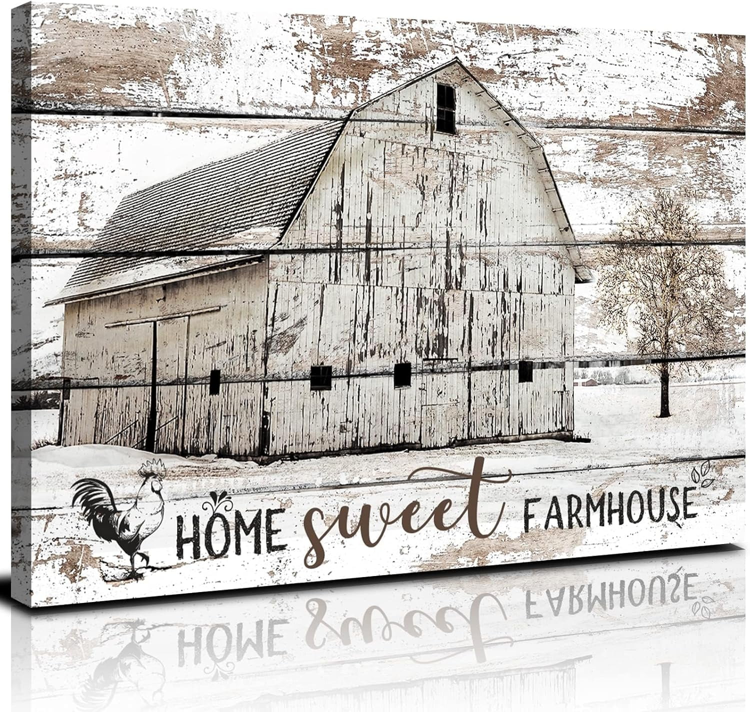 AEFER Barn Wall Art Farmhouse Pictures Wall Decor Rustic Barn Pictures ...