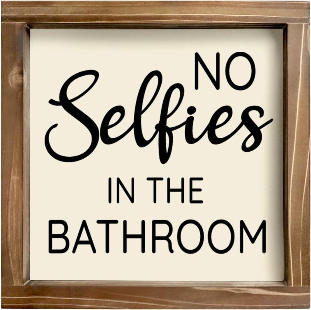 AEFER Bathroom Decor Rustic Wood Funny Bathroom Wall Decor - Funny ...