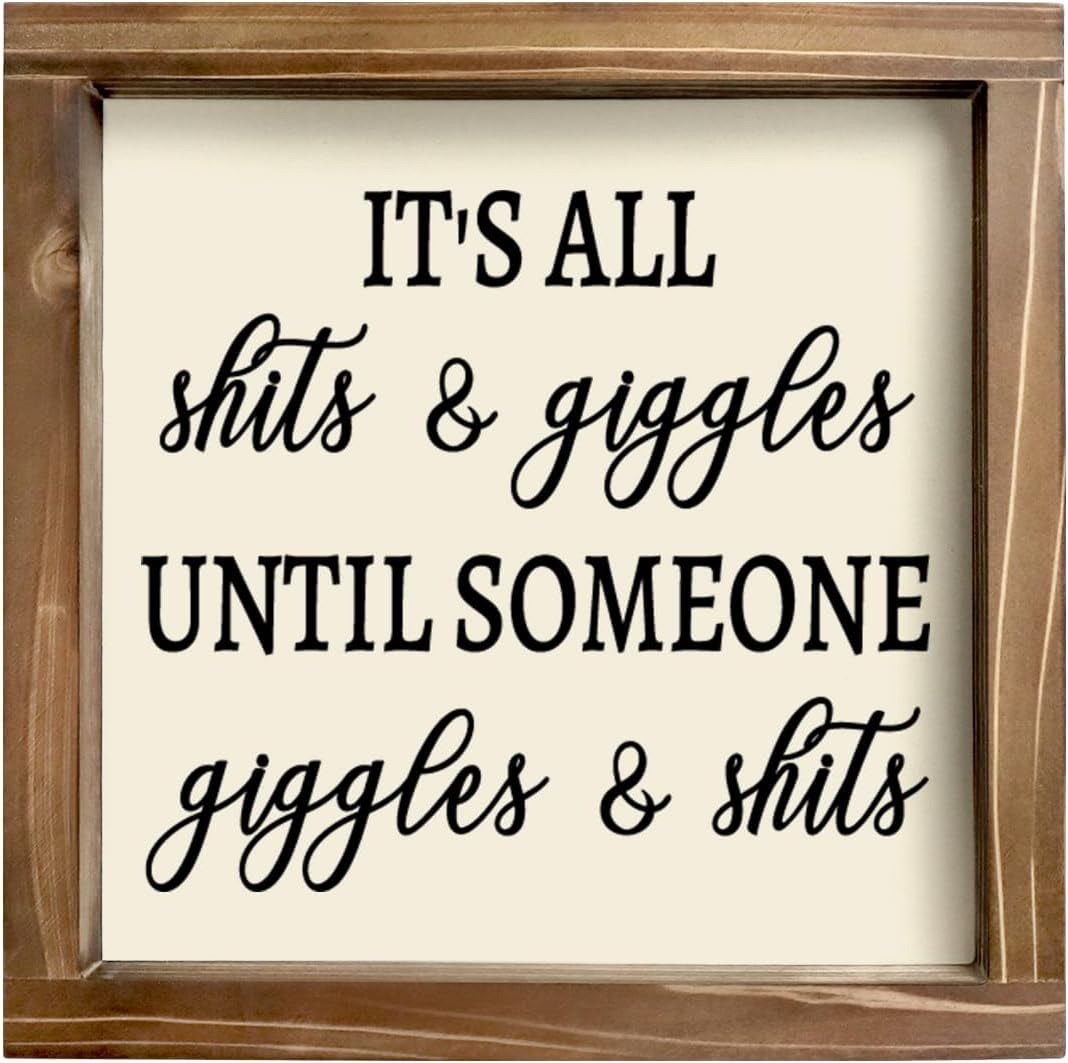 AVOI Bathroom Decor Rustic Wood Funny Bathroom Wall Decor - Funny ...