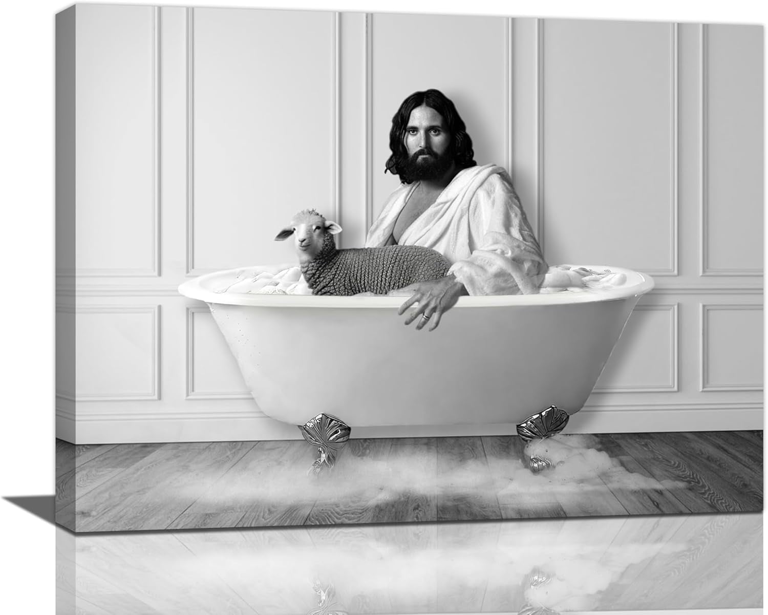 AEFER Bathroom Jesus Wall Art Lamb Christian Religious God Sheep ...
