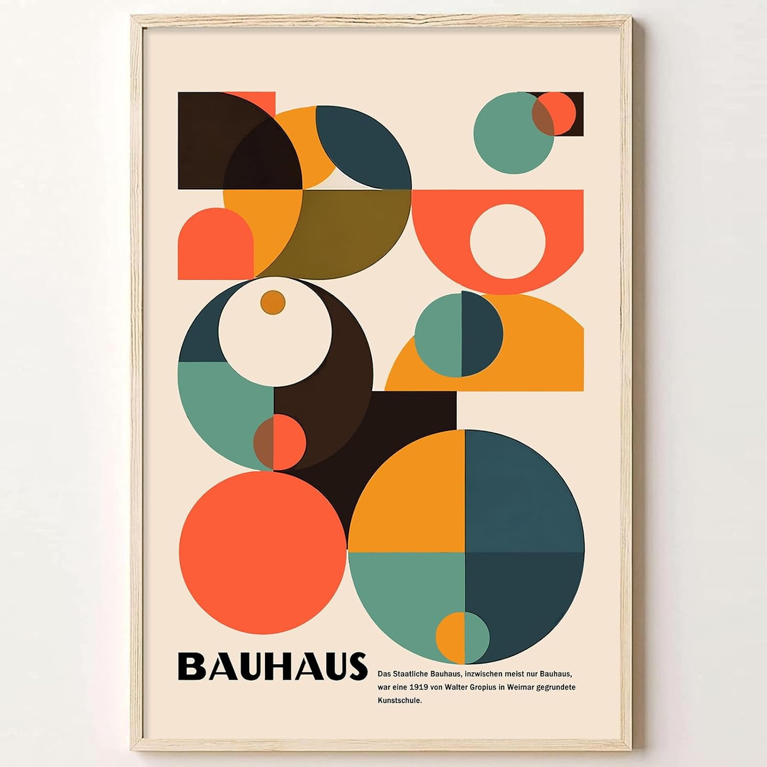 AEFER Bauhaus Canvas Wall Art Abstract Geometric Paintings Exhibition ...