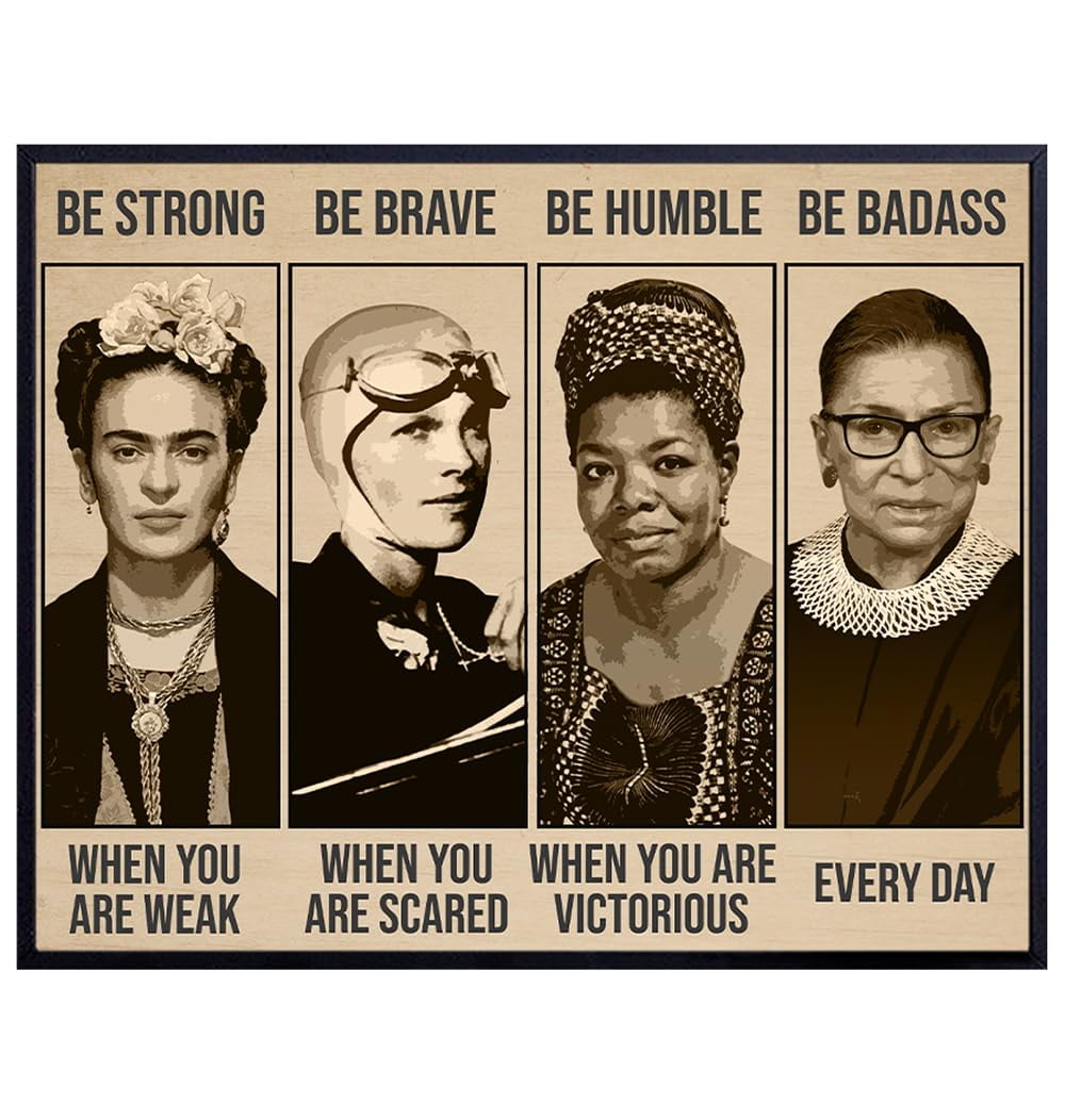 AEFER Be Strong Be Brave Be Badass Poster- Ruth Bader Ginsburg, Amelia ...