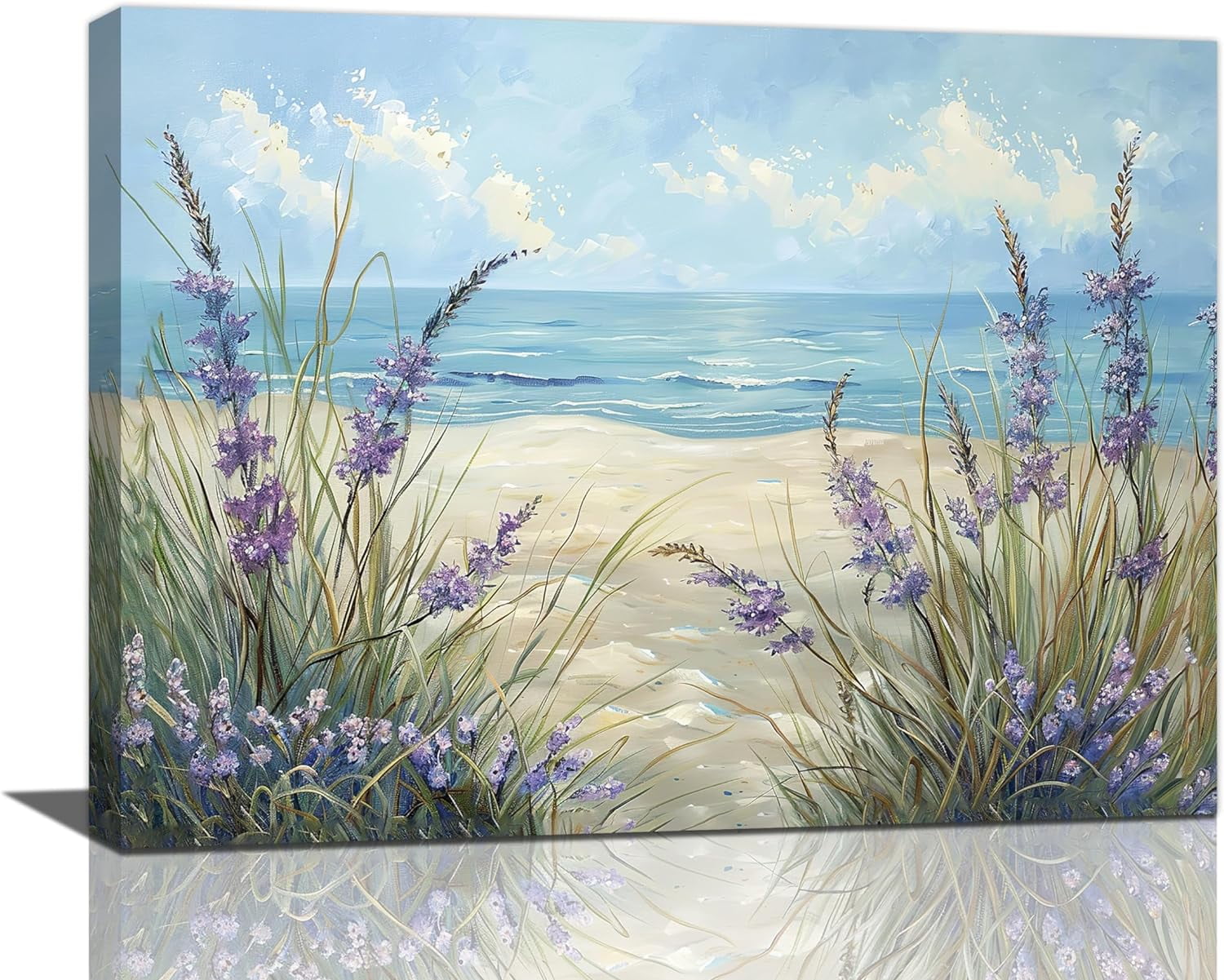 AEFER BeaOcean Wall Art Coastal Flower Pictures Wall Decor Abstract ...