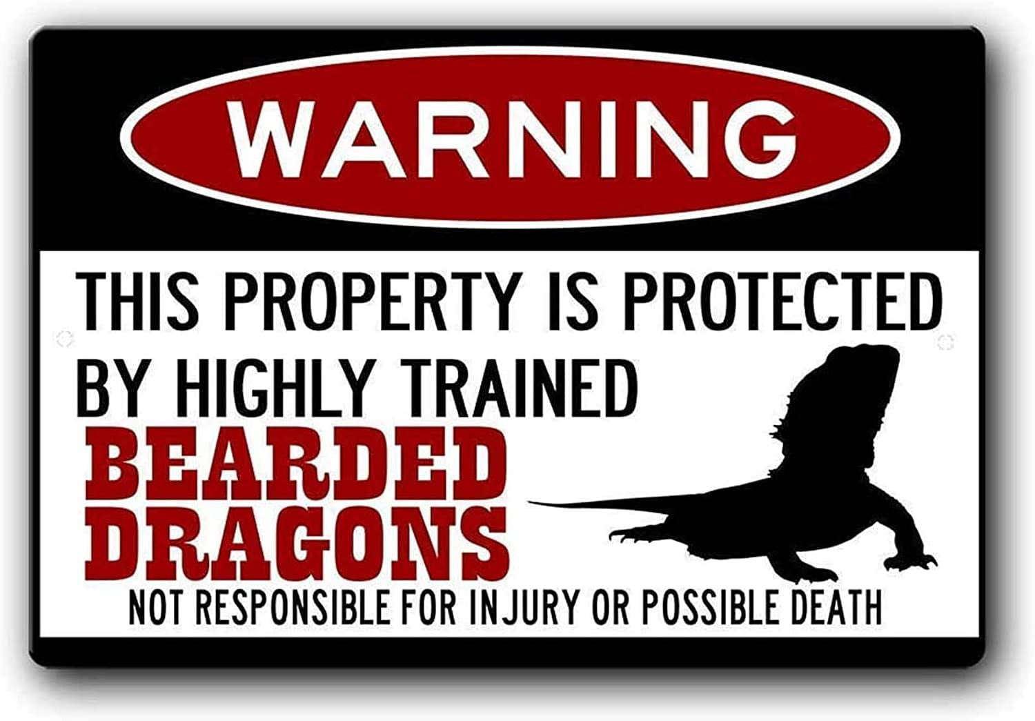 AEFER Bearded Dragons Sign,Funny Metal Signs,Bearded Dragon Accessories ...