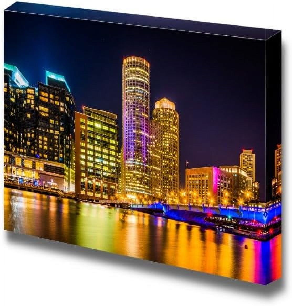 AEFER Beautiful Cityscape The Boston Skyline at Night Seen from Fort ...