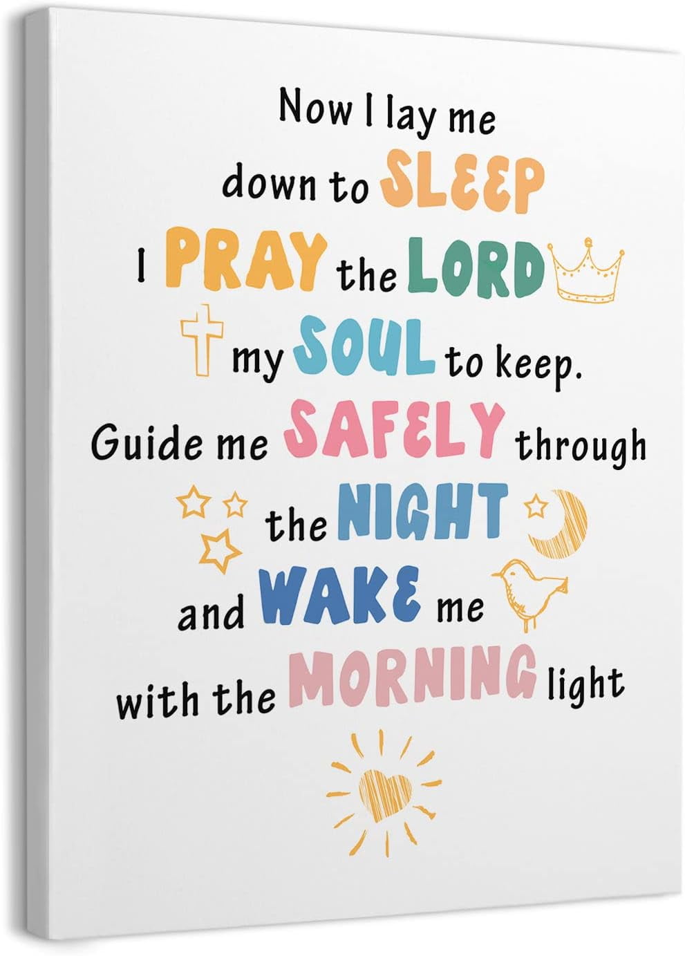AEFER Bedtime Prayer Now I Lay Me Down to Sleep Kids Bible Verse ...