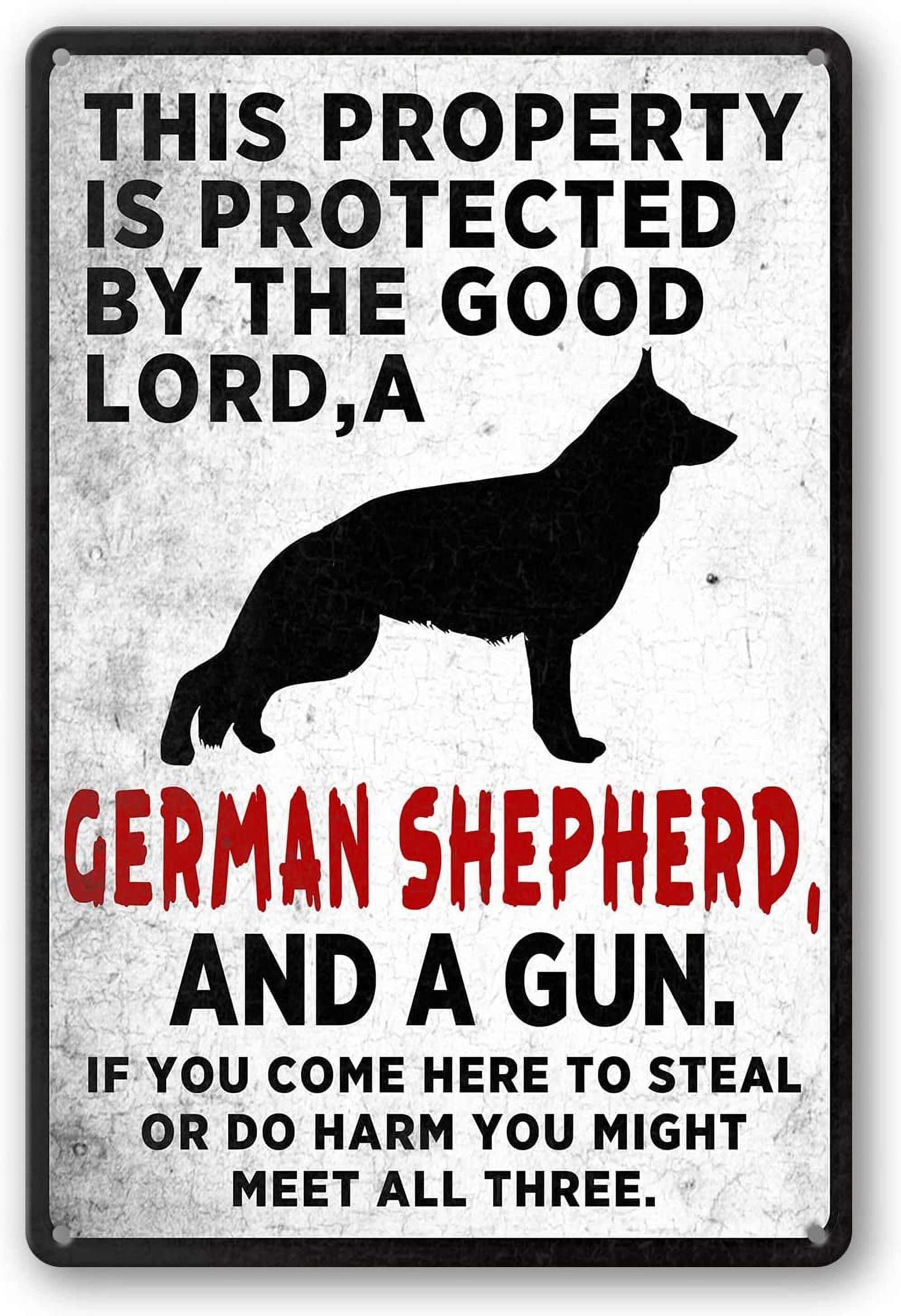 AEFER Beware Of Dog Sign Warning Signs For Fence German Shepherd Sign ...
