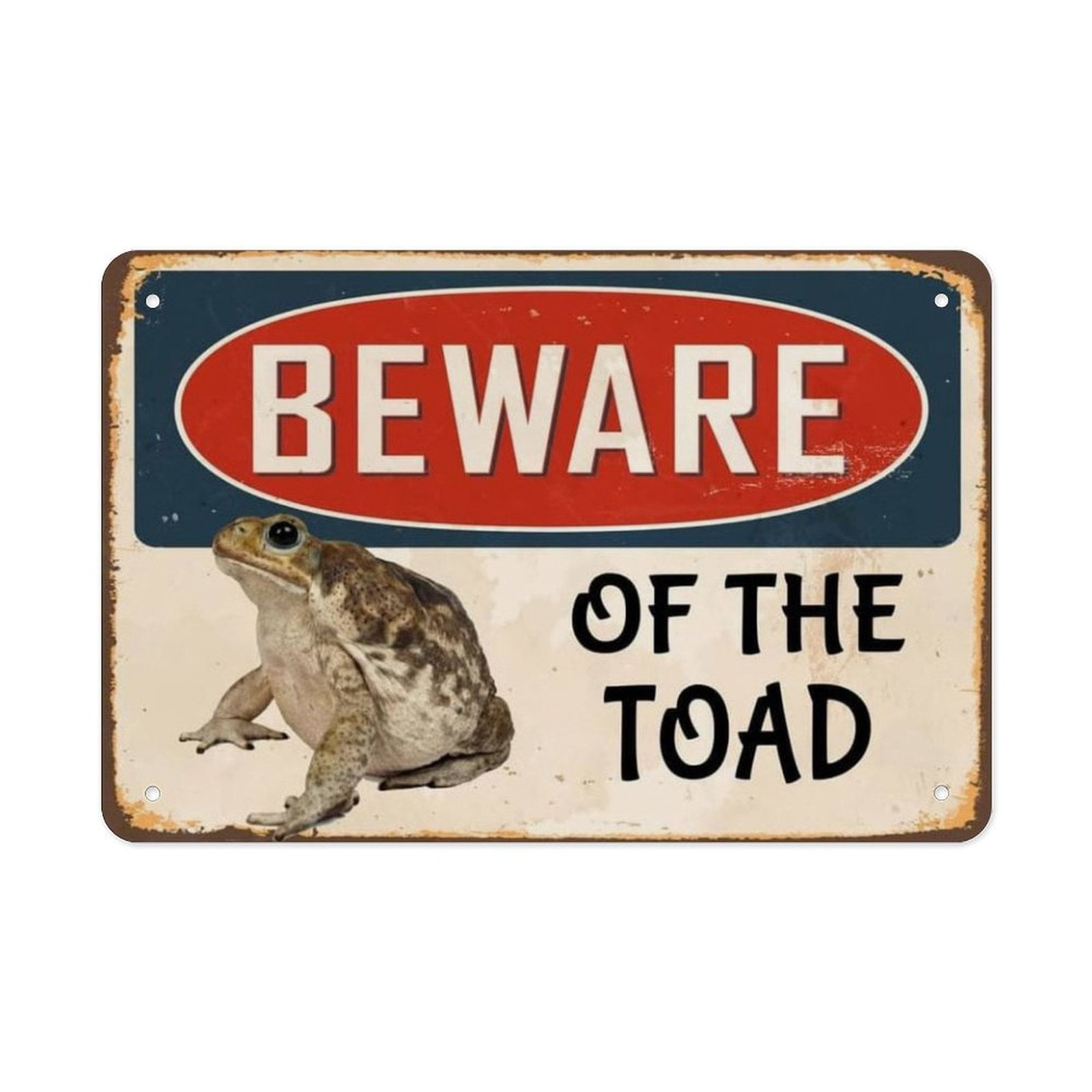 AEFER Beware of the Toad Metal Tin Sign Warning Sign Safety Signs ...
