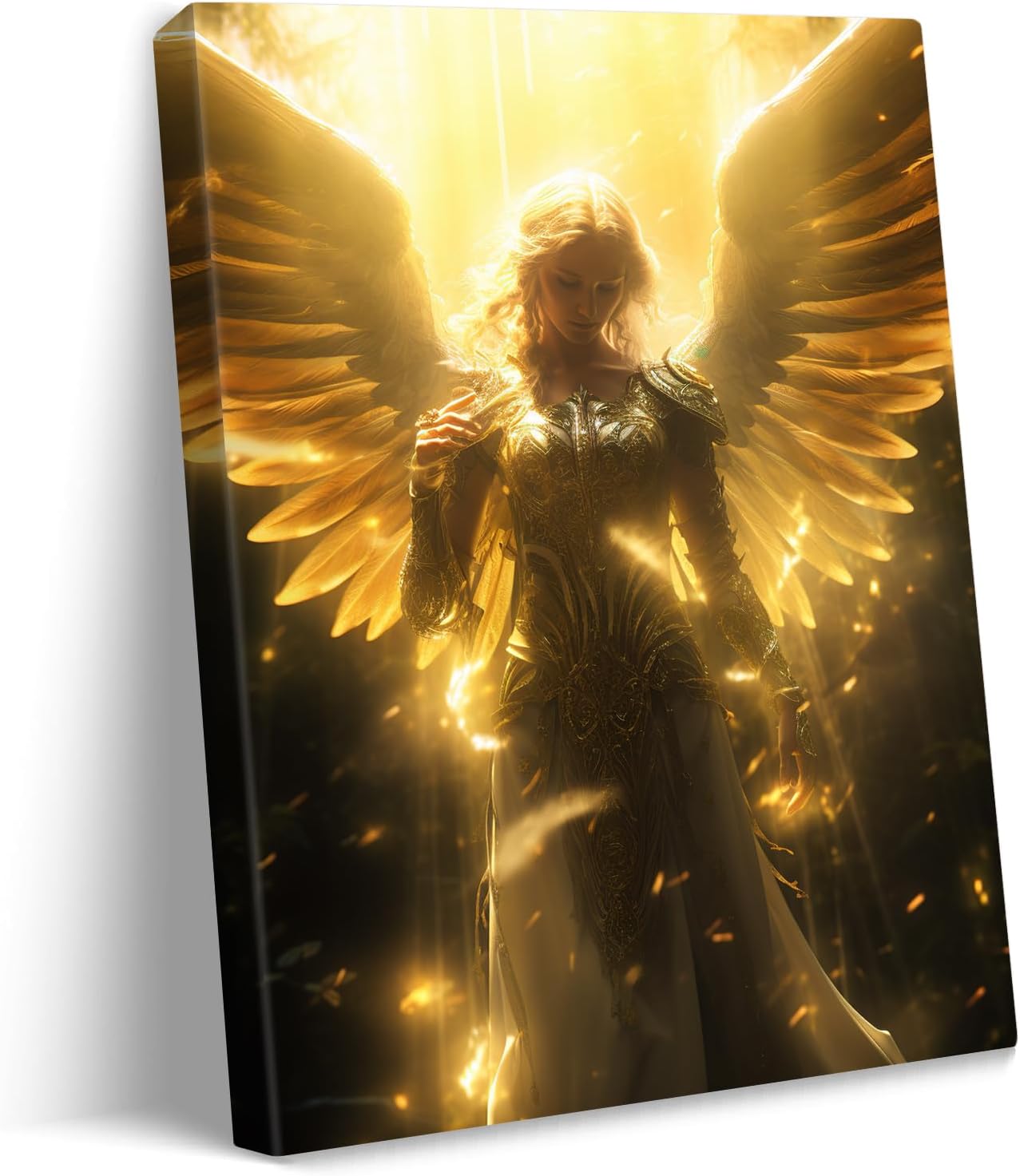 AEFER Bible Stories Canvas Wall Art Archangel Jophiel Expel Negative Energy Painting Religious ...