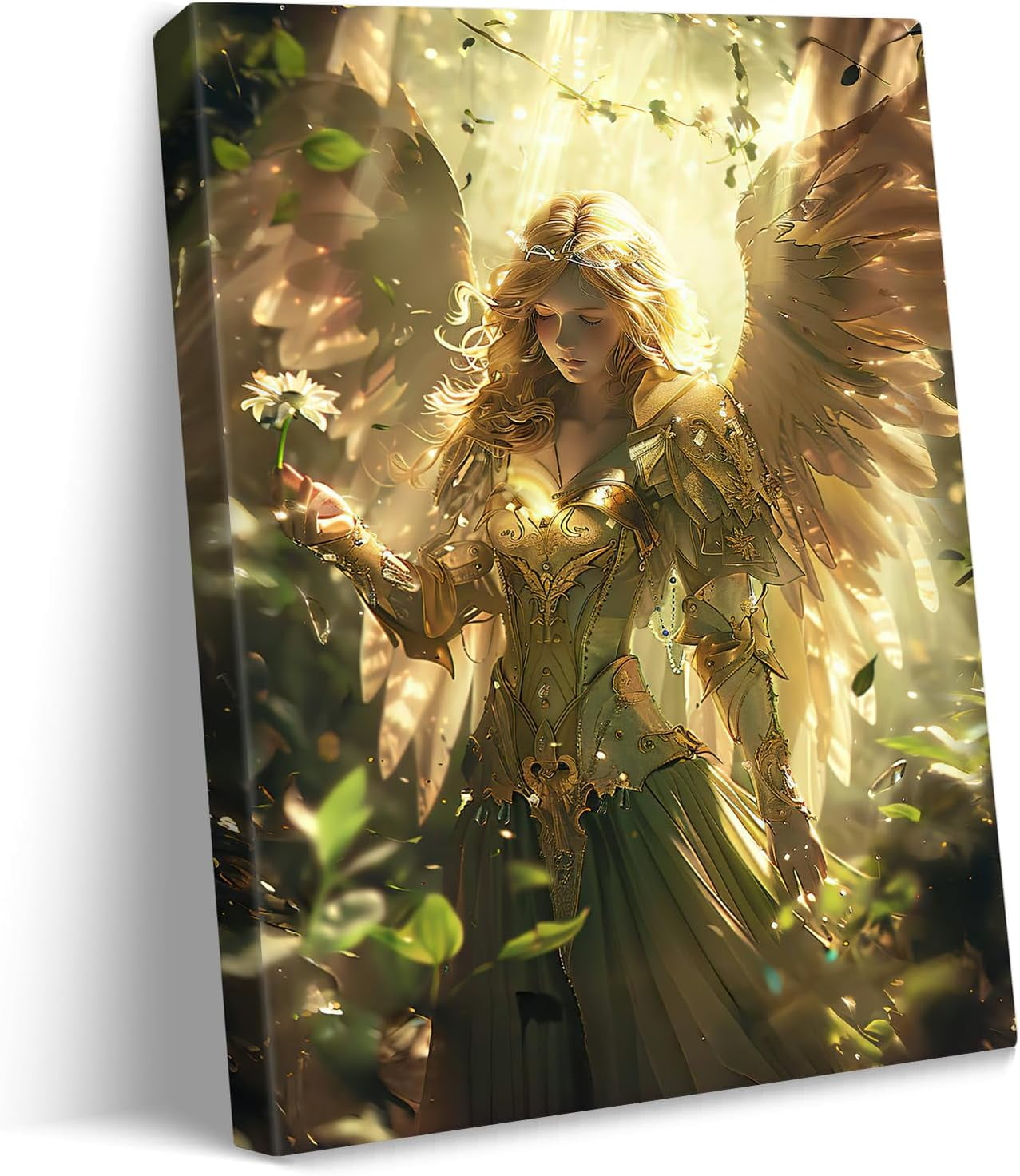AEFER Bible Stories Canvas Wall Art Ethereal Guardian Archangel Ariel Painting Religious ...