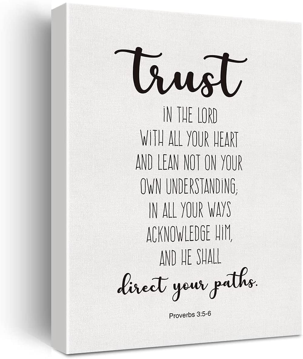 AEFER Bible Verse Art Wall Decor Proverbs 3:5-6 Trust in the Lord ...