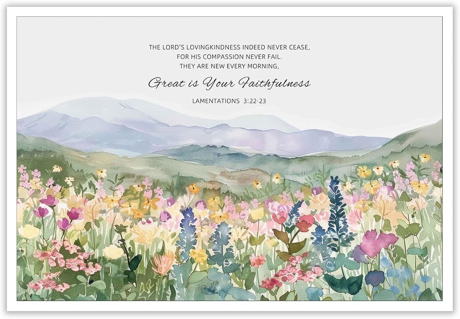 AEFER Bible Verse Canvas Wall Art Lamentations 3:22-23 Posters ...