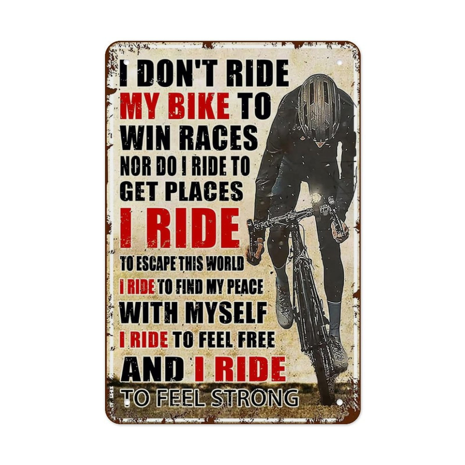 AEFER Bike Tin Sign Bicycle Decorations For Home Bicycle I Don't Ride ...