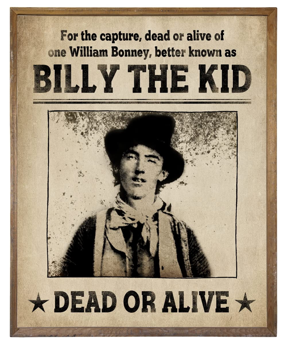 AEFER Billy the Kid Poster - Old Western Wanted Poster - Wanted Signs ...