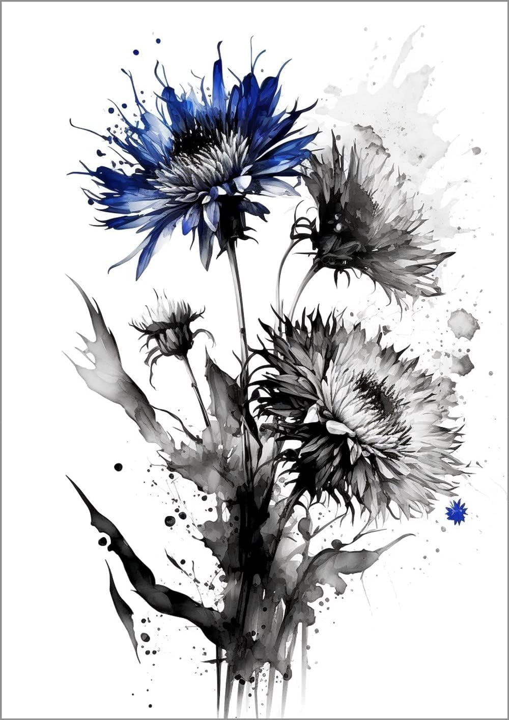 AEFER Black Ink wall art series. Watercolor Ink Art Print, poster size ...