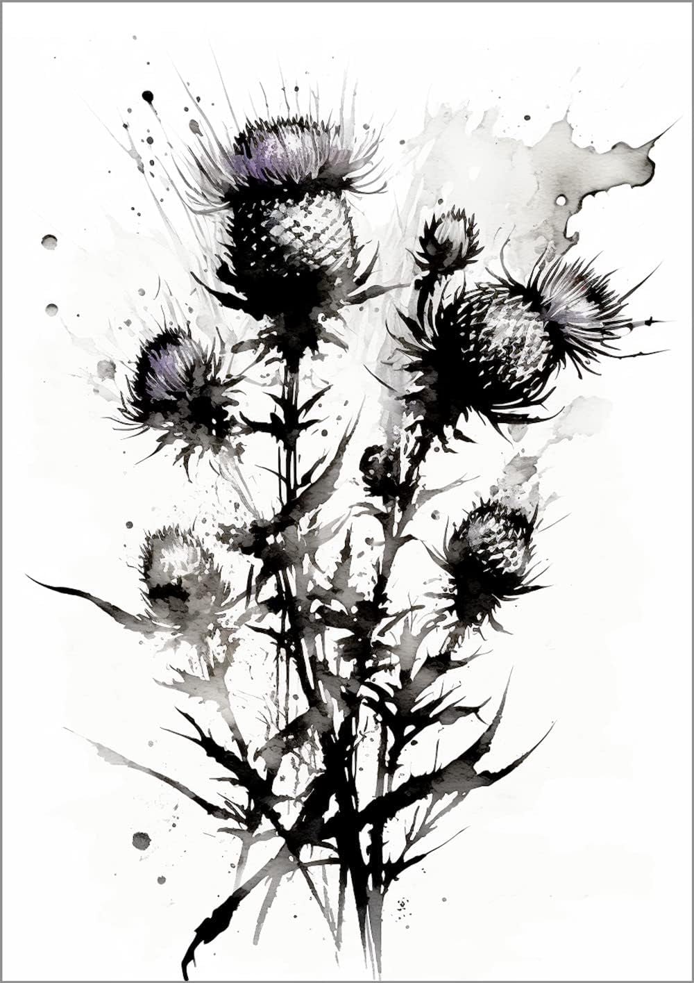 AEFER Black Ink wall art series. Watercolor Ink Art Print, poster size ...