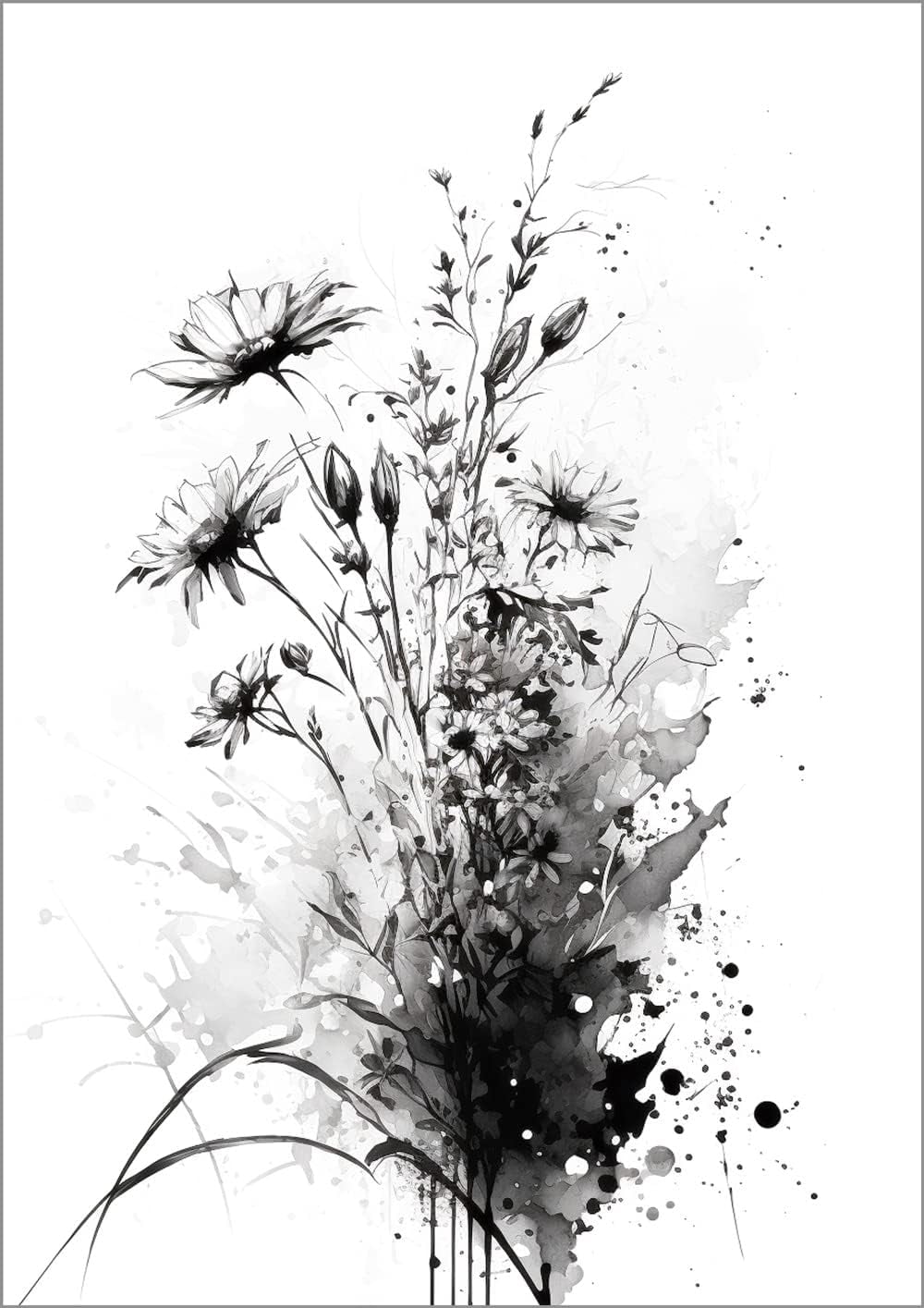AEFER Black Ink wall art series. Watercolor Ink Art Print, poster size ...