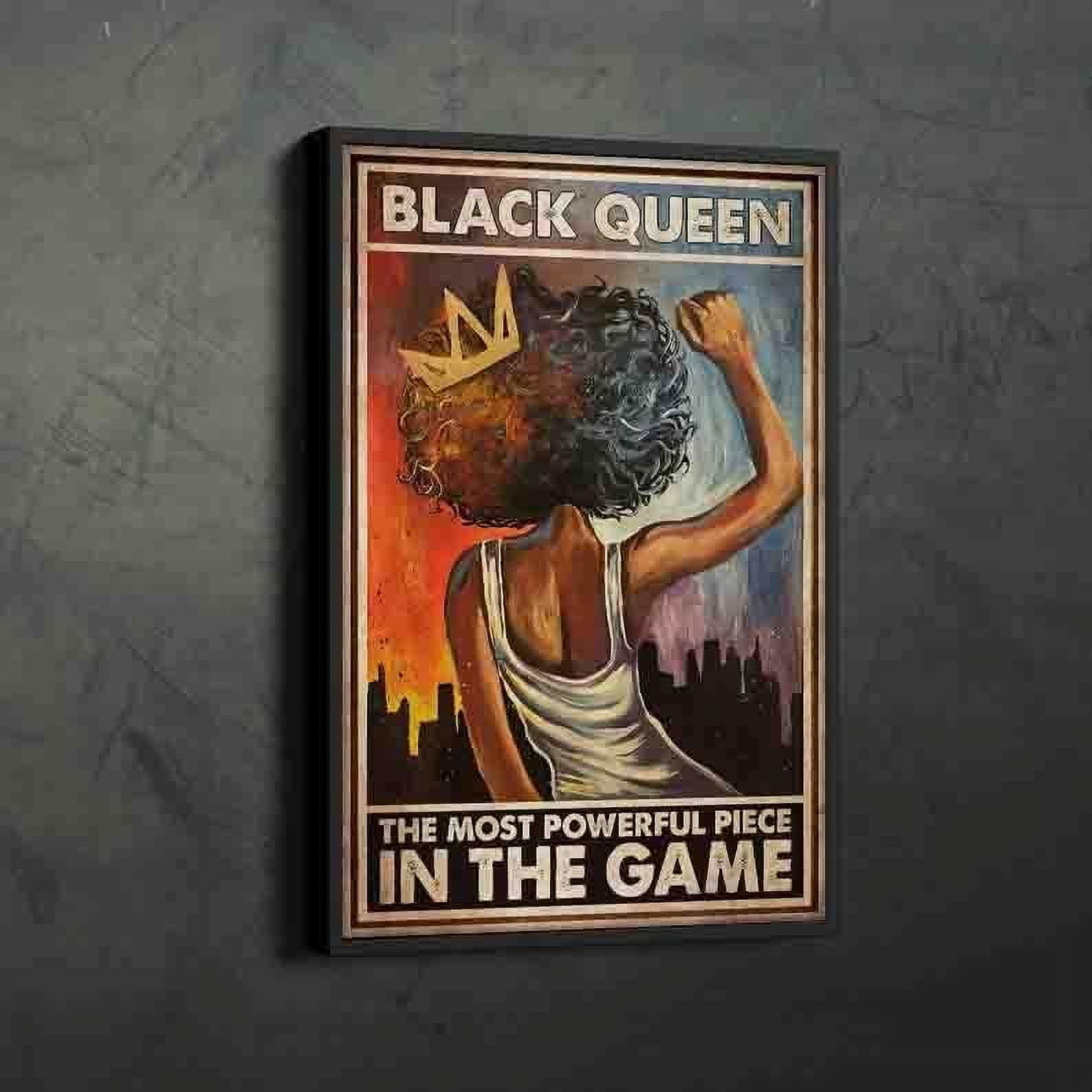 AEFER Black Queen Canvas Wall Art African American Poster Black Girl Woman Queen Canvas Wall Art ...