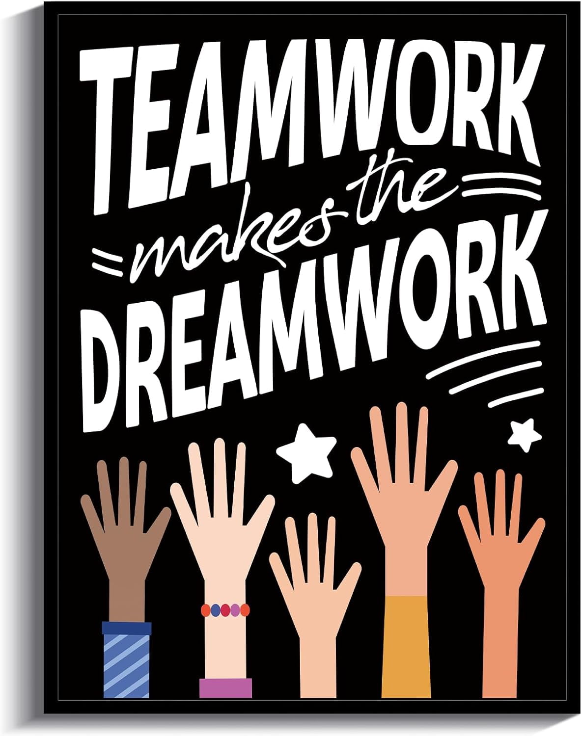 AEFER Black Unframed Canvas Wall Art, Motivational Office Wall Decor ...