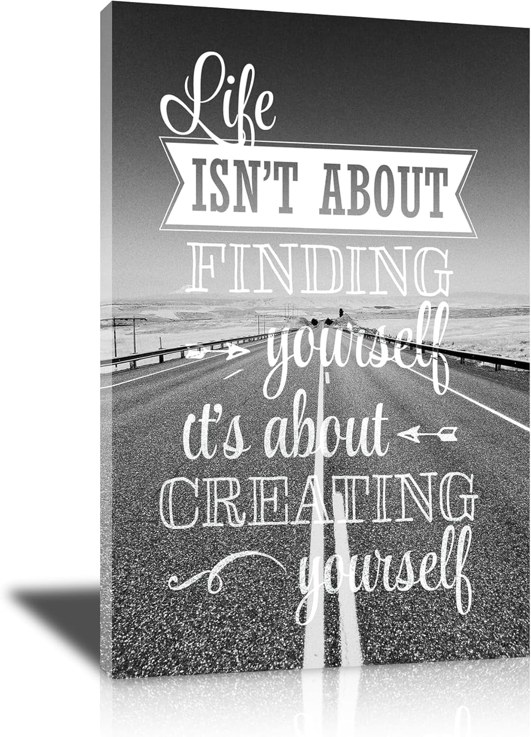 AEFER Black and White Inspirational Canvas Wall Art Office Decor Rustic ...