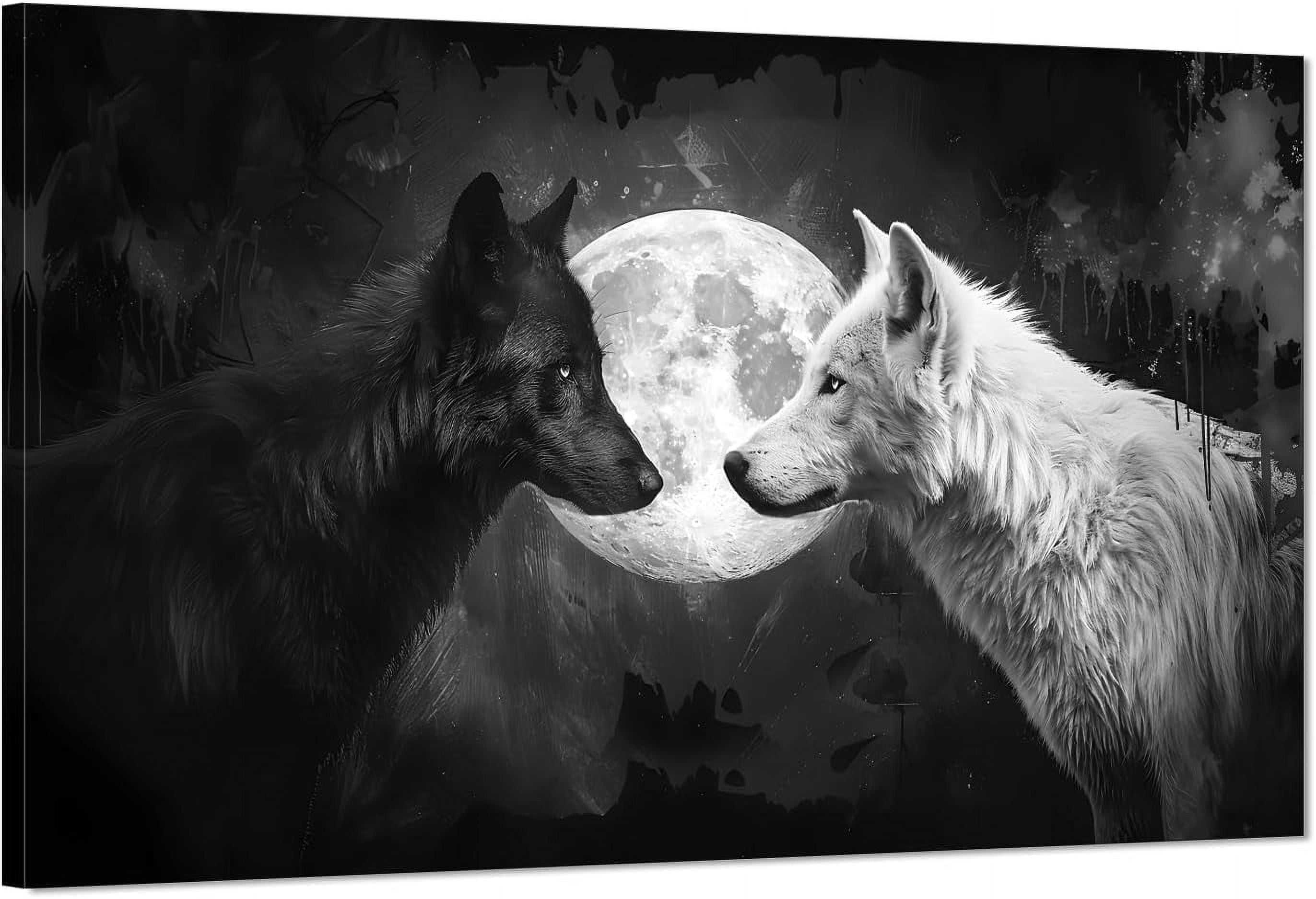 AEFER Black and White Wolf Wall Art Modern Wilf Animal Pictures Wall ...