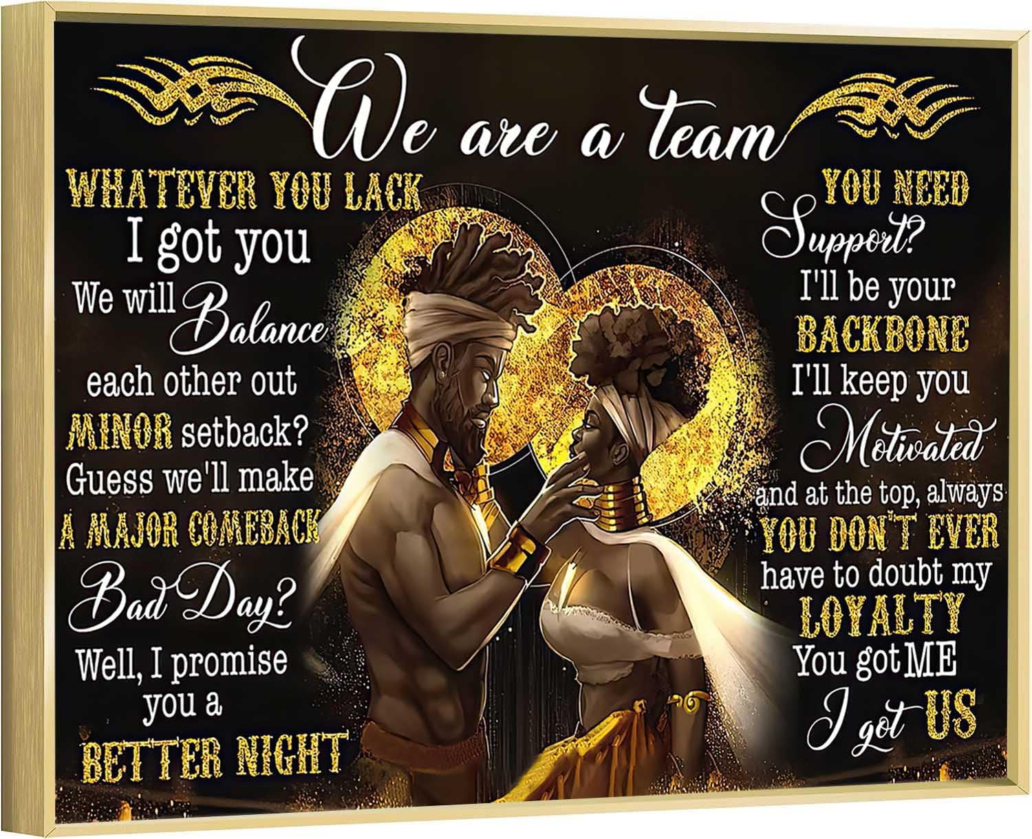 AEFER Black Woman Canvas Wall Art African American Wall Art Inspiring Black Girl Wall Art Poster ...