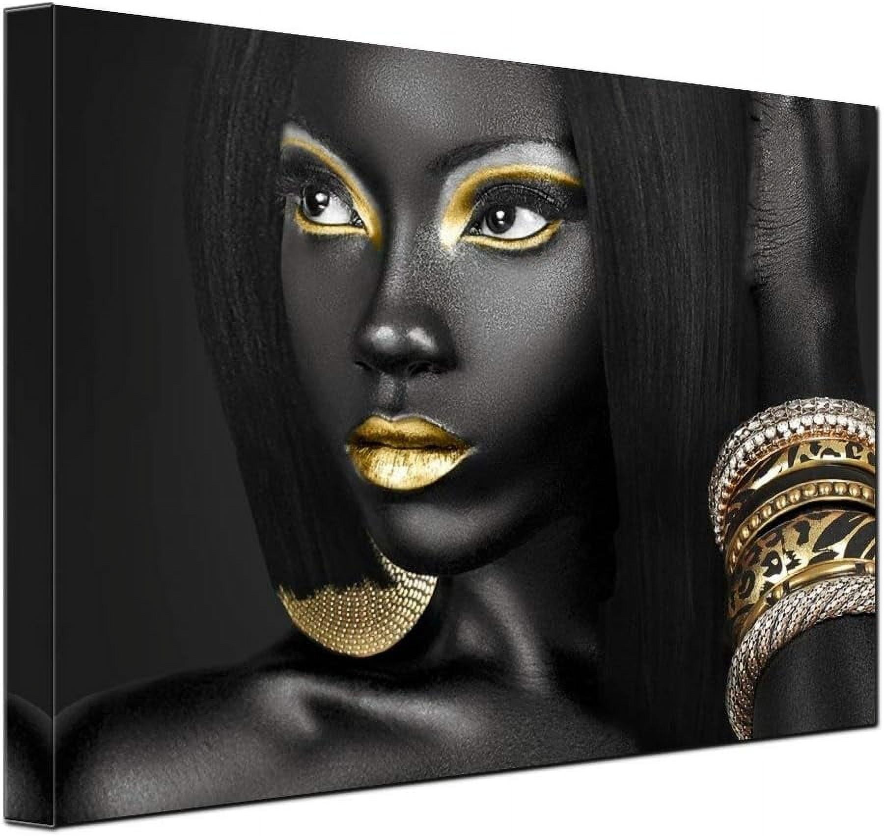 AEFER Black Woman Portrait Artwork Egyptian Queen Gallery Poster Print Living Room Wall Art ...