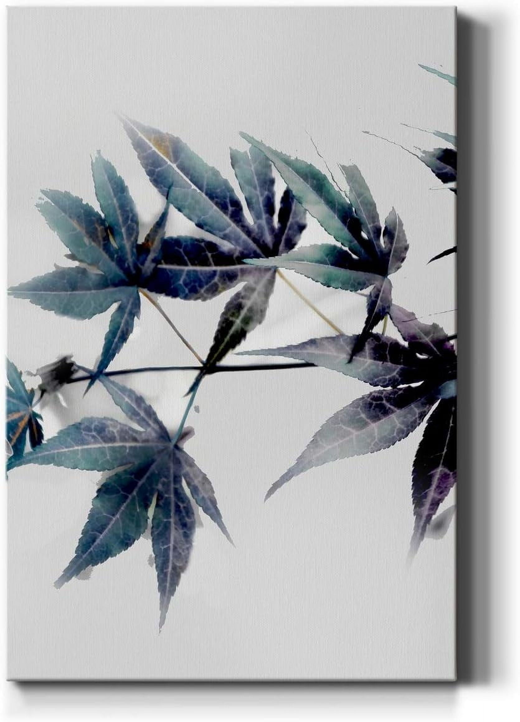 AEFER Blue Maple Leaves II Wall Art, Colorful Nature Decor, Unique Tree ...