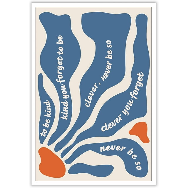 AEFER Blue Motivational Canvas Wall Art Positive Quotes Posters ...