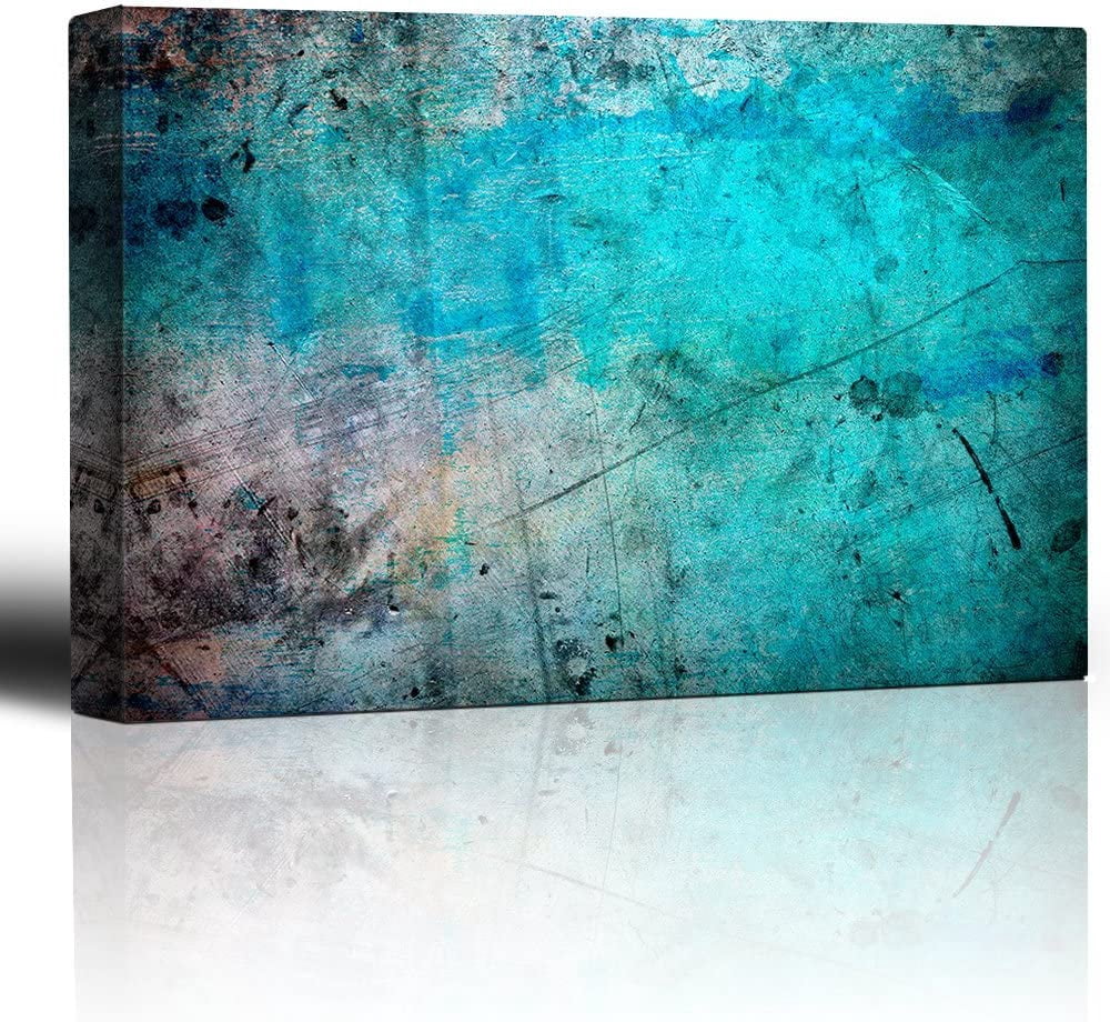 AEFER Blue and Splatter Ink Watercolor Paint Background - Giclee Print ...