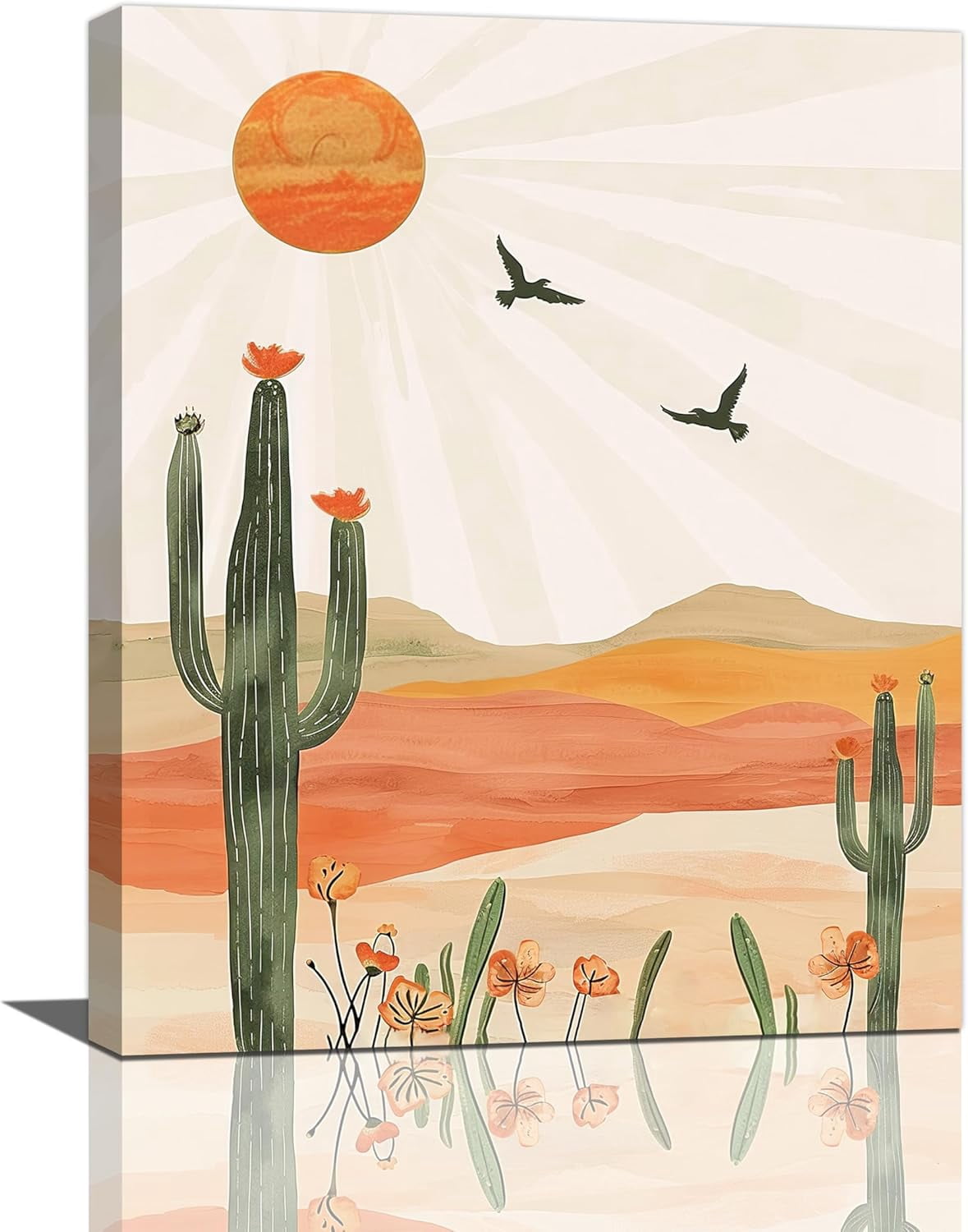 AEFER Boho Cactus Wall Art Succulent Desert Pictures Wall Decor ...